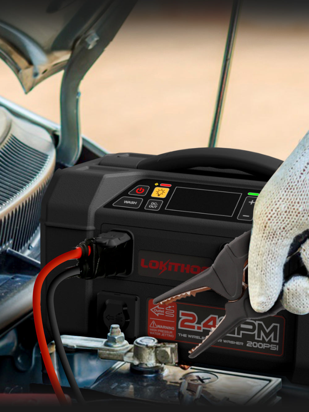 Lokithorshop AW Series: Ultimate Car Battery Jumper & Water Pump